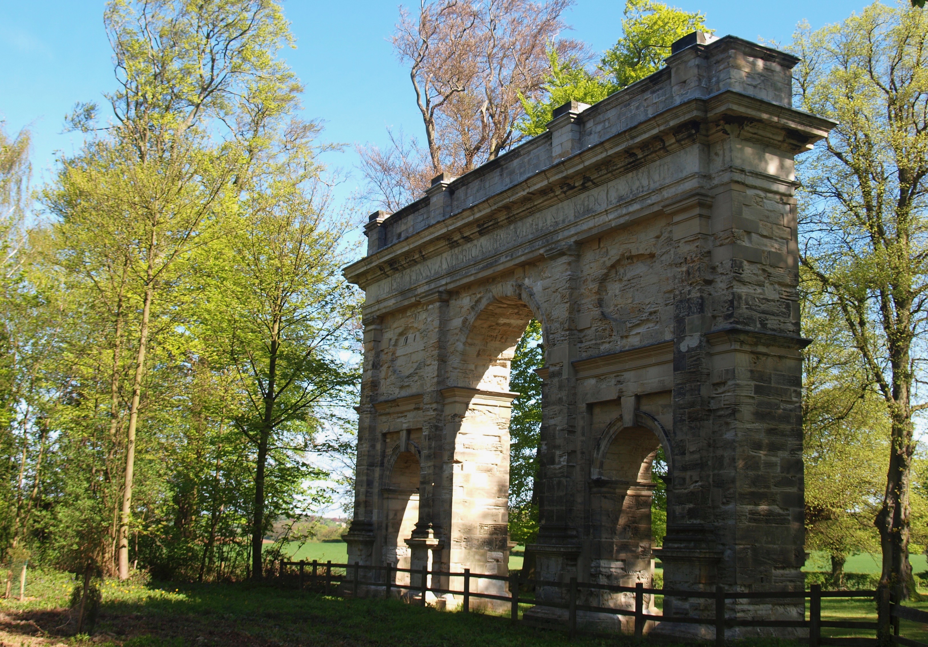 Triumphal Arch and Sham Ruin, Parlington Park, Aberford, West Yorkshire ...