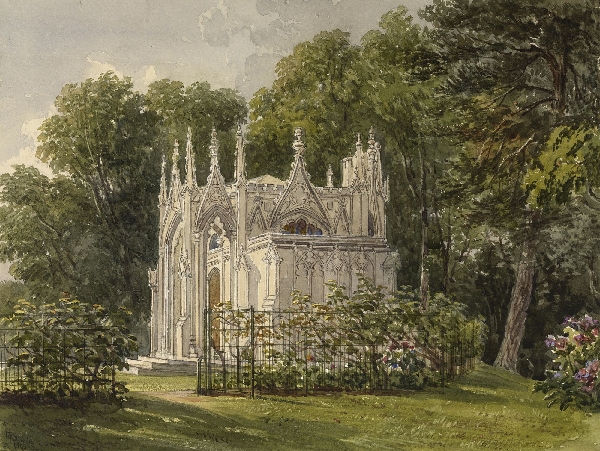 The Gothic Temple, or Mausoleum of Princess Charlotte, Claremont ...